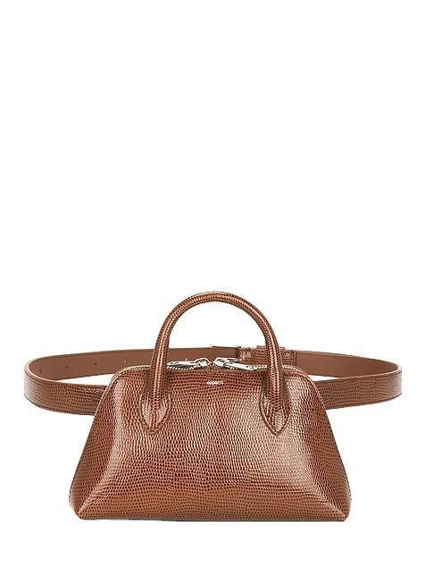 Coperni Lizard Print Duffle Belt Bag - Brown Camel