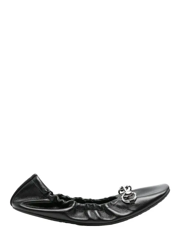 Gucci Prima Leather Ballerina Flats With Horsebit Detail - Multicolor
