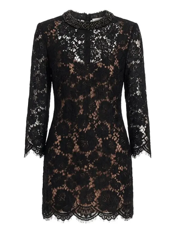 SELF-PORTRAIT Lace Embellished Mini Dress - Multicolor