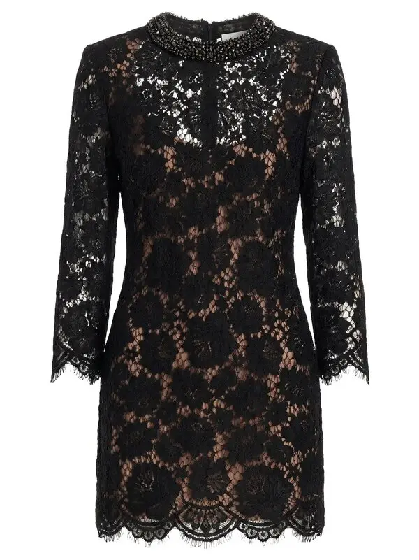 SELF-PORTRAIT Lace Embellished Mini Dress - Multicolor