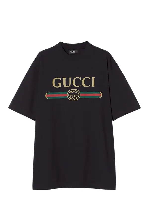 Gucci Logo-print Cotton And Silk Jersey T-shirt - Black
