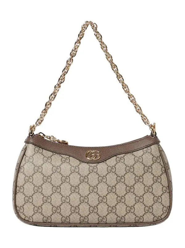 Gucci Monogram Shoulder Bag - Brown