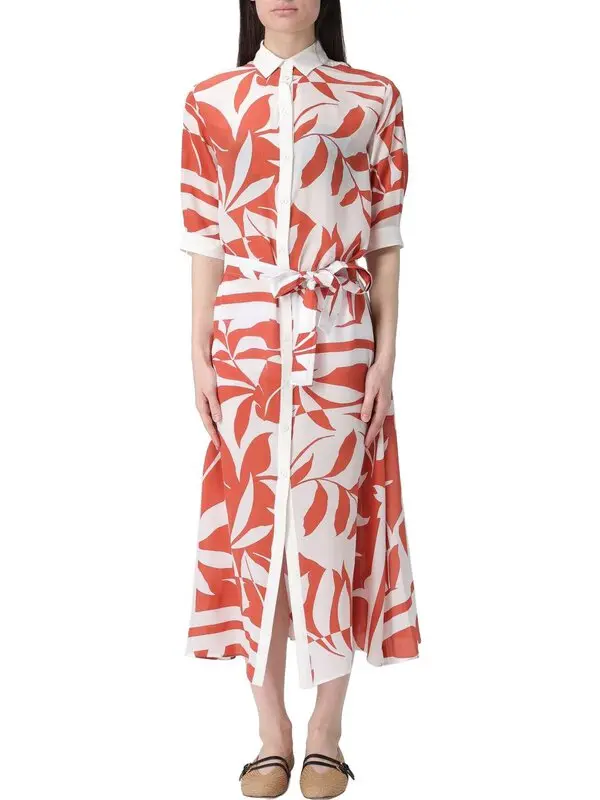 Max Mara Printed Belted Shirt Dress - Multicolor