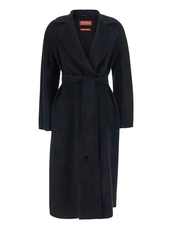 Max Mara Belted Wool Coat - Black