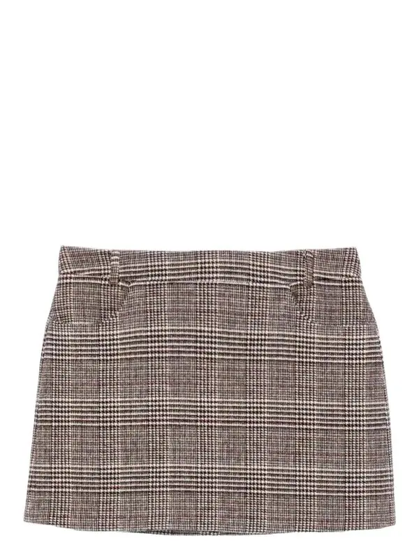 ERMANO SCERVINO Wool Plaid Mini Skirt Made In Italy - Multicolor