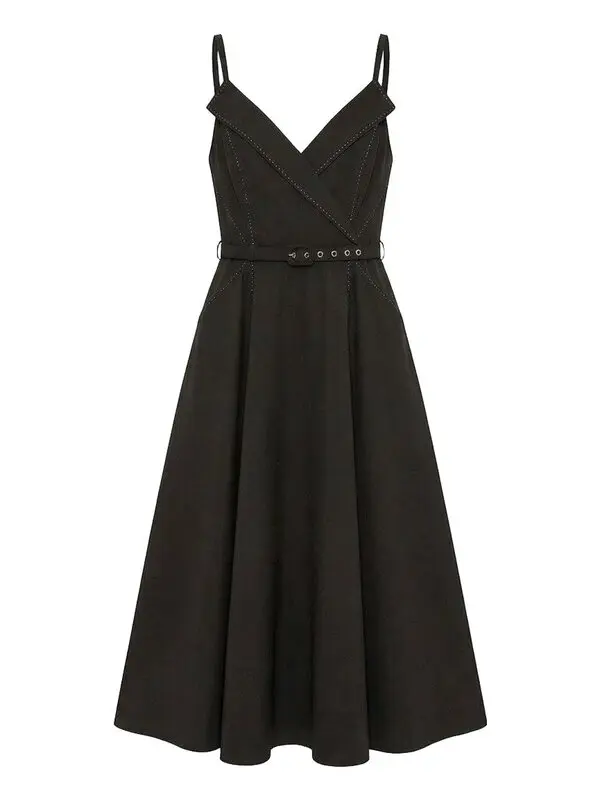 NISSA Linen Day Dress - Multicolor