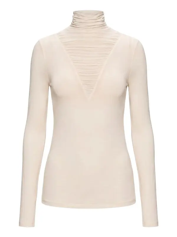 NISSA Long Sleeve Turtleneck Top - Multicolor