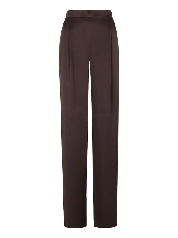 Max Mara Acetate Blend Tailored Trousers - Brown