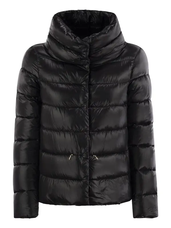 Herno Down Jacket With Ring Collar - Black