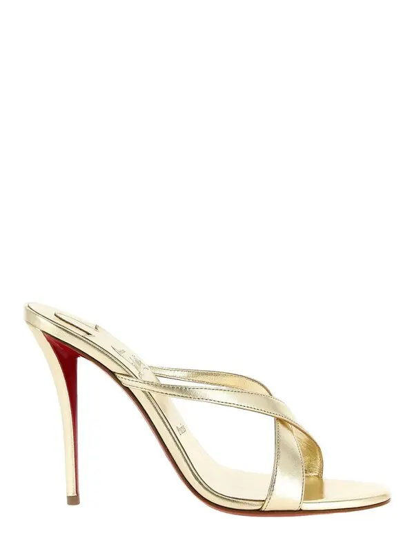 CHRISTIAN LOUBOUTIN Metallic Leather Heeled Sandals - Gold