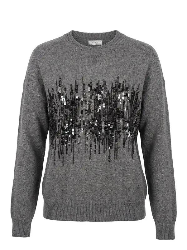 Peserico Pesirico Round Neck Sweater With Sequined Embellishment - Multicolor