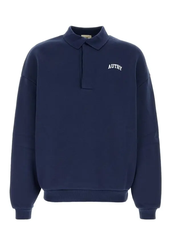 AUTRY Navy Cotton Polo Shirt - Blue