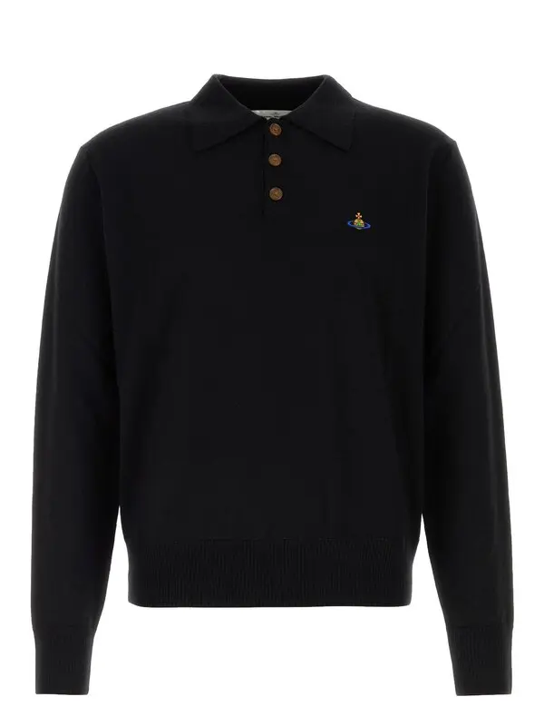 VIVIENNE WESTWOOD Wool Mark Polo Shirt - Black