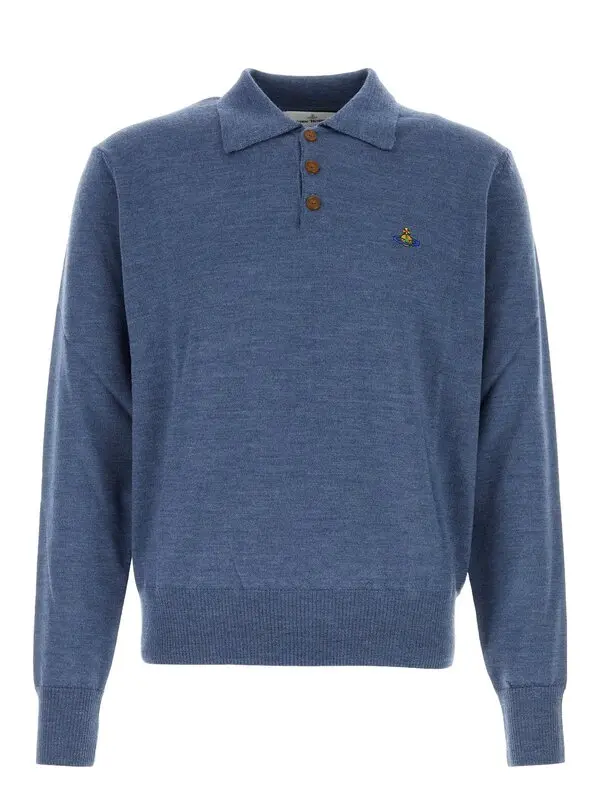 VIVIENNE WESTWOOD Air Force Wool Mark Polo Shirt - Blue