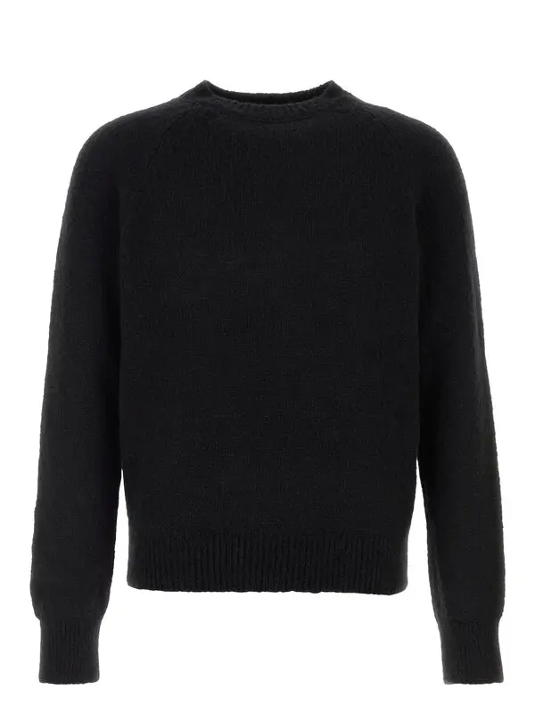 Dries Van Noten Alpaca Blend Crew Neck Sweater - Black