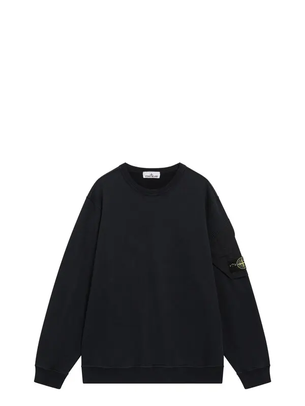 Stone Island Navy Cotton Crewneck Sweatshirt - Blue