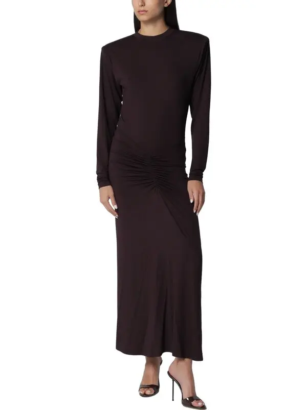 Andamane Maxi Dress With Draping - Red