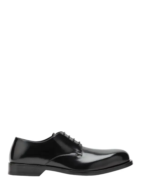 Loewe Bobine Derby Shoes In Brushed Calfskin Leather - Black