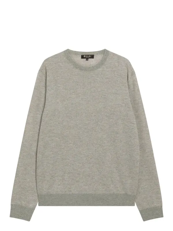 Loro Piana Cream Melange Cashmere And Silk Sweater - Green