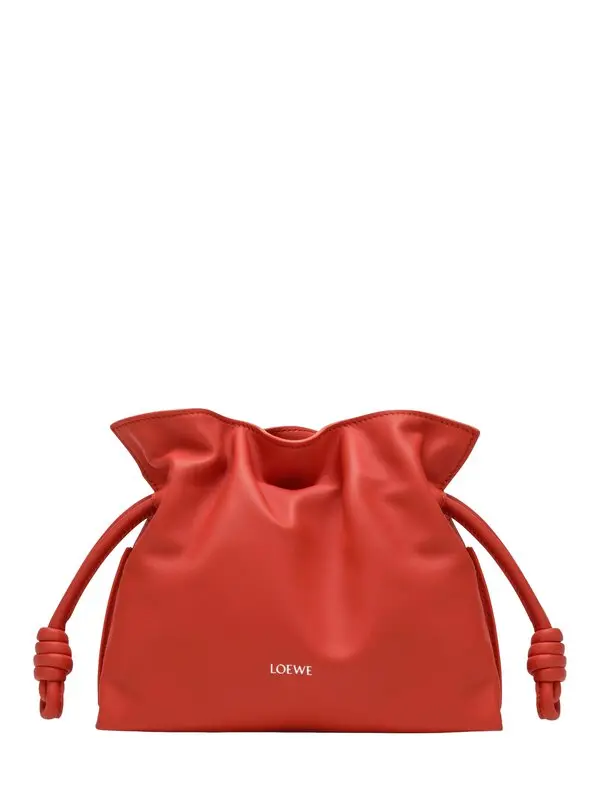 Loewe Mini Flamenco Clutch In Calfskin Leather - Orange