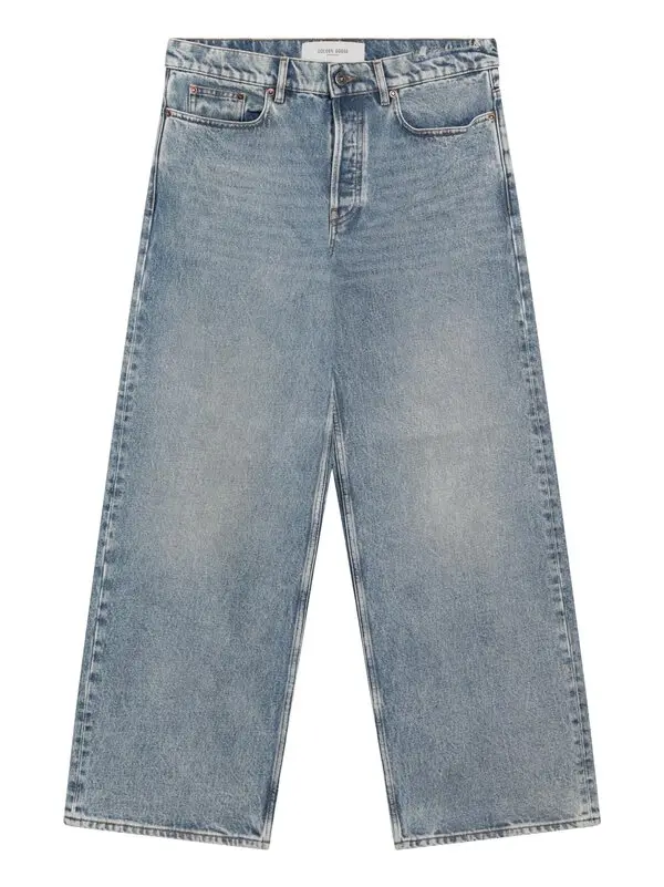GOLDEN GOOSE Light Washed Effect Wide Straight Leg Jeans - Blue
