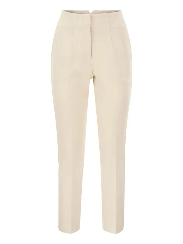 Peserico Slim-fit Stretch Technical Fabric Trousers - White