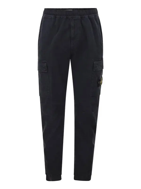 Stone Island Cotton Twill Cargo Trousers - Blue