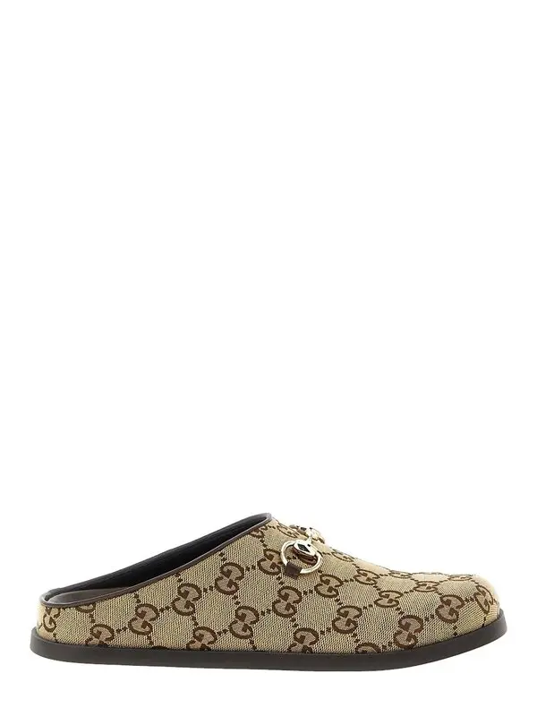 Gucci Monogram Mule Clogs - Brown