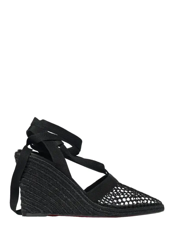 CHRISTIAN LOUBOUTIN Espadrille Wedge Sandals - Black