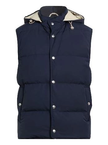 Eleventy Sleeveless Hooded Down Vest - Navy