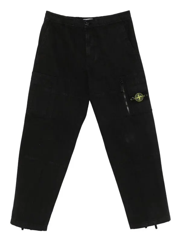 Stone Island Black Cargo Trousers - Multicolor