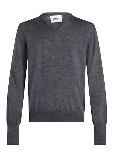Alpha Studio Sweater Size Merino Wool - Charcoal