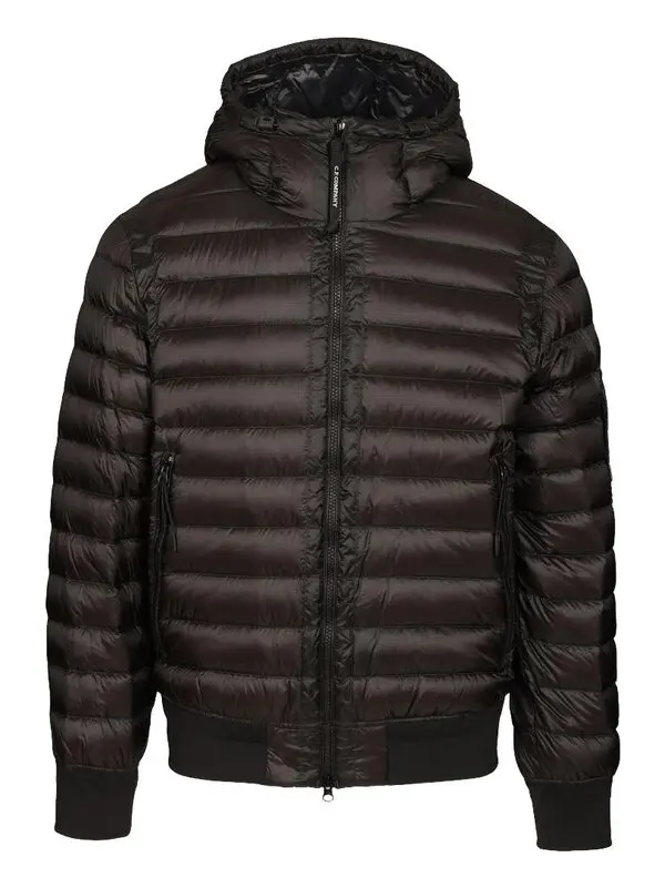 C.P. COMPANY Quilted Down Jacket With Lens Detail - Multicolor