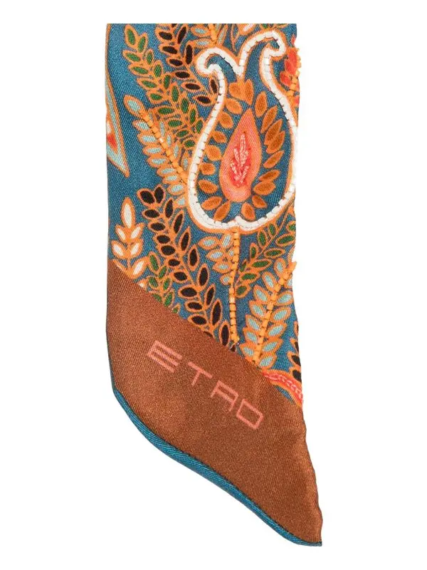 Etro Paisley Print Silk Foulard - Multicolor