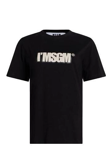 MSGM Cotton Logo Print T-shirt - Black
