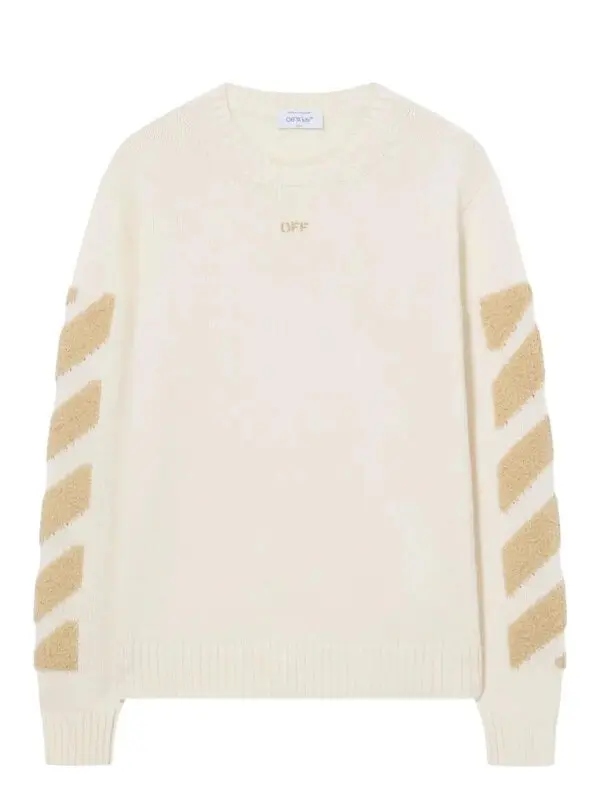 Off-White Diag Fuzzy Crew Neck Sweater - Multicolor