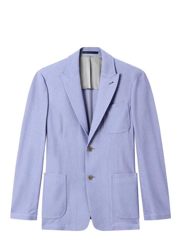 Giorgio Armani Single-breasted Technical Waffle Fabric Jacket - Purple