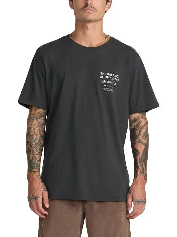 Rvca Palm Reel Cotton Graphic T-shirt - Pirate Black