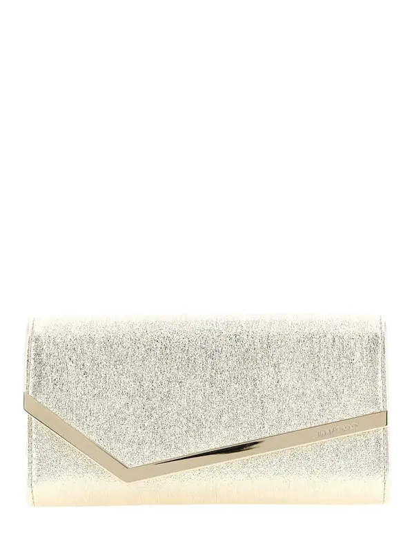 JIMMY CHOO Asymmetric Metal Plaque Flap Clutch - Yellow