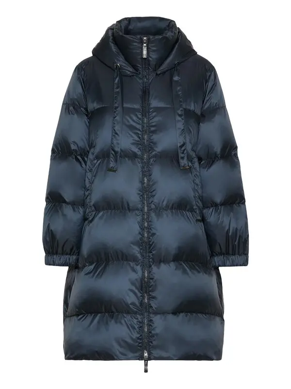 Max Mara Quilted Long-sleeved Down Jacket - Midnight Blue