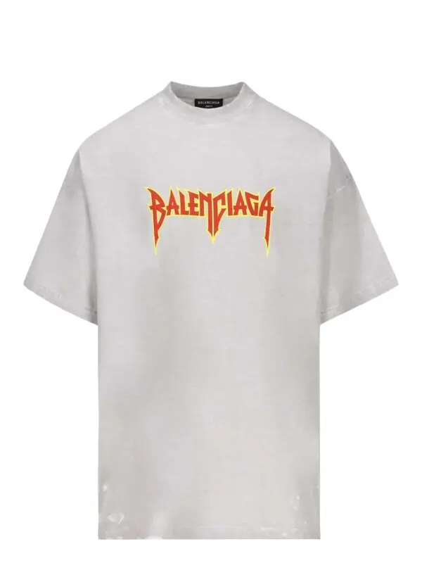 Balenciaga Oversized Metal Logo T-shirt - Gray