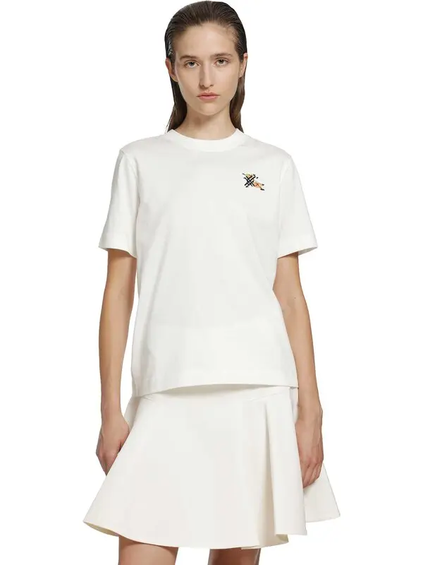 Burberry Knight Check Cotton T-shirt - White