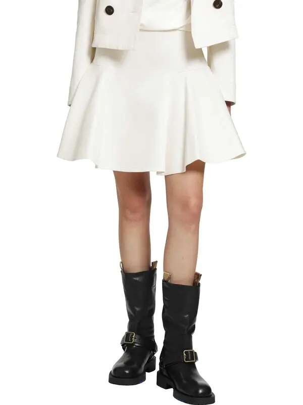 Burberry Fit-and-flare Cotton Mini Skirt - White