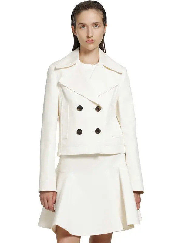 Burberry Cropped Cotton Jacket - White