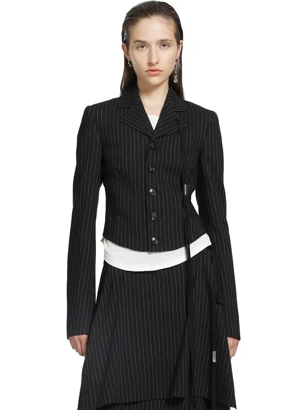 ANN DEMEULEMEESTER Manda Cropped Blazer - Black