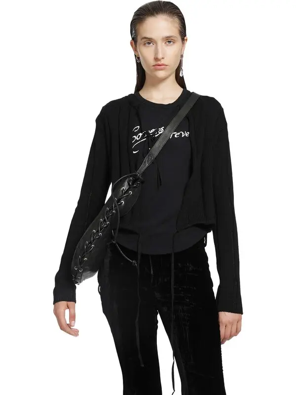 ANN DEMEULEMEESTER Jacklin Cropped Cardigan - Black