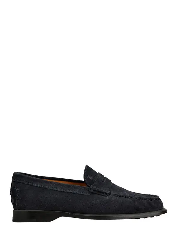 TOD'S Suede Gathered Loafers - Blue
