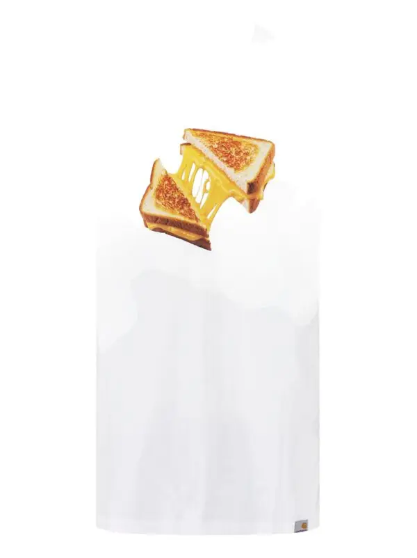 Carhartt Work In Progress Cheese Toast Graphic T-shirt In Organic Cotton Single Jersey - White