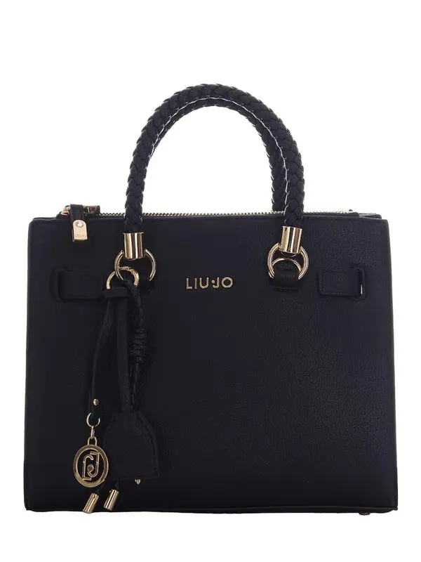 Liu Jo Structured Top-handle Tote Bag With Braided Handles - Nero
