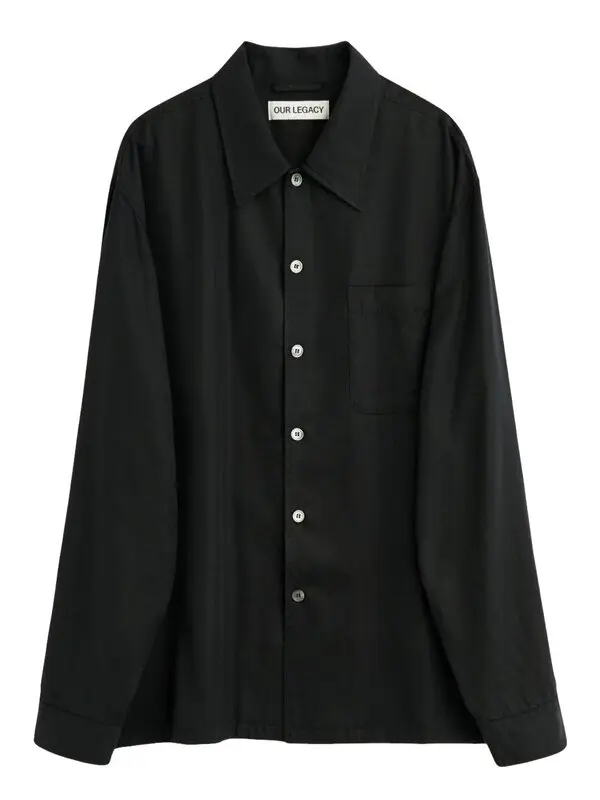 Our Legacy Chest Pocket Button-up Long Sleeve Shirt - Black